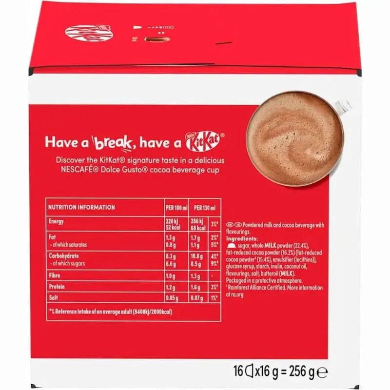 Kit Kat Dolce Gusto NESCAFÉ – 48 cápsulas | Sabor intenso y cremoso